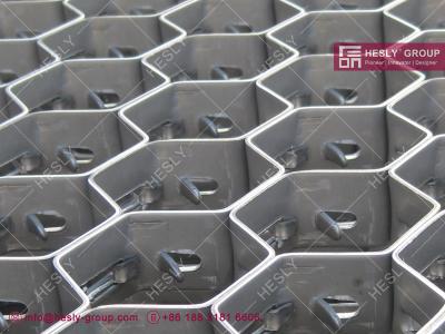 China Stainless Steel 410S Refractory Lining Hexagonal Mesh 30mm Thickness 14Ga Strips 60mm Hole for sale