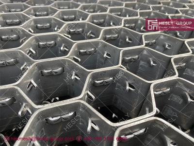 China 410S Hex Steel Mesh 30mm Depth 2in Hexagonal Hole Lance Type 3ft x 6ft Sheet Refractory Lining for sale