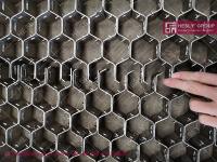 China Hex-Mesh Refractory Lining Stainless Steel 410S 1 inch Depth 12 Gauge Thickness for sale