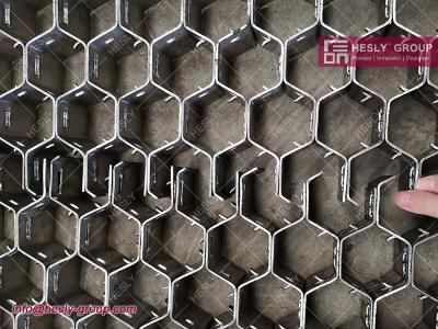 China HESLY AISI 310S Hex Steel Grid Hexmetal 36x120 Inch High 1 Inch 12 Gauge Refractory Furnace Lining for sale
