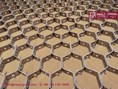 China AISI304 Stainless Steel Hexmesh 2.0mm x 25mm x 50mm with Bonding Hole for Refractory Anchoring for sale