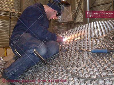 China SS309 Hex Mesh Grid Refractory Lining 1.2mm-2.0mm Hexagonal Steel Mesh for Furnace Anchors for sale
