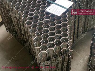 China AISI304 Hexmesh Refractory Lining 36x120 Inch Sheet 50mm Depth 2.0mm Thickness 50mm Hex Hole for sale