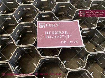 China 304H Double Clench Bonding Hexmesh 14ga 2x2in Refractory Lining Hex Steel Mesh for sale