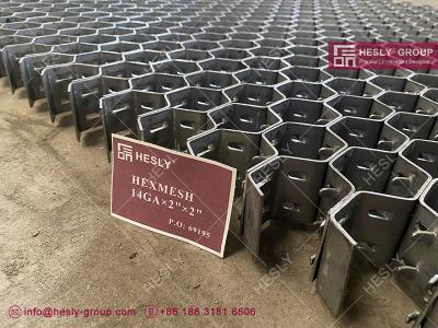 China 304H Stainless Steel Hexmesh Double Clench Bonding 14ga 2x2 Inch Refractory Lining HESLY for sale