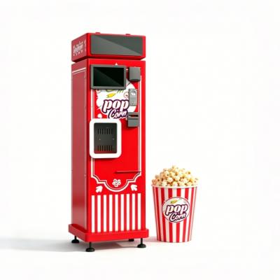 China Stainless Steel Popcorn Vending Machine 2200W 200 Cups Coin Operated Double Material Box for sale