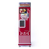 China Stainless Steel Popcorn Vending Machine 2200W 200 Cups Coin Operated Double Material Box for sale