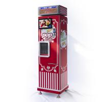 China Stainless Steel Popcorn Vending Machine 2200W 200 Cups Coin Operated Double Material Box for sale