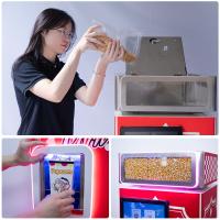 China Stainless Steel Popcorn Vending Machine 2200W 200 Cups Coin Operated Double Material Box for sale