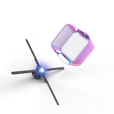 China 3D LED Fan Spliced 65cm wifi light outdoor advertising machine holographic display projector rotating hologram fan for sale