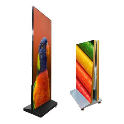 China Foldable Led Poster Screen Portable Folding GOB Led Advertising Machine for Shopping Mall Conference Room Advertising for sale