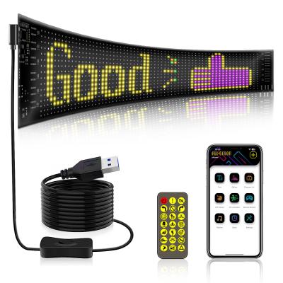 China Car LED Sign Display 16*64 Programmable USB 5V RGB Pattern Animation Text DIY Scrolling Panel Remote Control Advertising LED Screen for sale