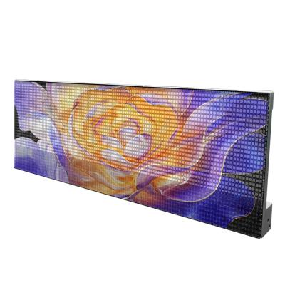 China Car Glass Rear Window Led Display Advertising Adhesive Transparent Full Color Wifi 4G Display Board Taxi Rear Window for sale