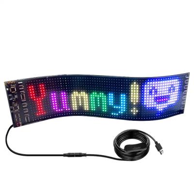 China Flexible Advertising LED Display Programmable Text Logo Light Soft Matrix Panel Car Window Sign Shop LED Ticker Board for sale