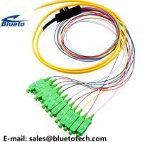 China 12Fiber Ribbon Fiber Pigtail SC/APC Fiber Optic Pigtail 12colors Ribbon Fan Out Kit 0.9mm for sale