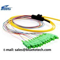 China 12Fiber Ribbon Fiber Pigtail SC/APC Fiber Optic Pigtail 12colors Ribbon Fan Out Kit 0.9mm for sale