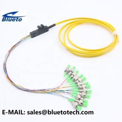 China Flat Ribbon Fiber Pigtail 12Core Fanout 0.9mm SM Tails 12fiber FC/APC Fiber Optuc Pigtail IEM Grade B1 Quality Leve for sale