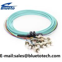 China OM3 FC Ribbon Fan Out Fiber Optic Pigtail 12fiber FC Multi Mode Ribbon Fiber Pigtail 12Colors for sale