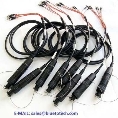 China TFOCA to ST 4CH Tactical Fiber Cable Assembly Waterproof Military TFOCA to ST 4 Core Fiber Optic Patch Cord for sale