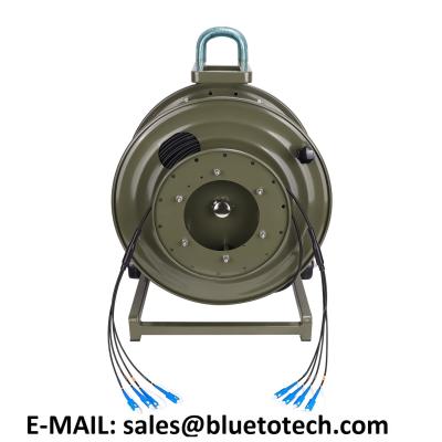 China Metal Cable Reel SC to SC 4core Single Mode Outdoor Armored Fiber Optic Patch Cord with 5mm Cable OD for 4G/5G Network for sale