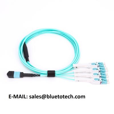China MPO to LC uniboot 8core OM3 Fiber Optic Patch Cord MTP to LC uniboot 8fiber OM3 Fiber Optic Trunk Cable for sale