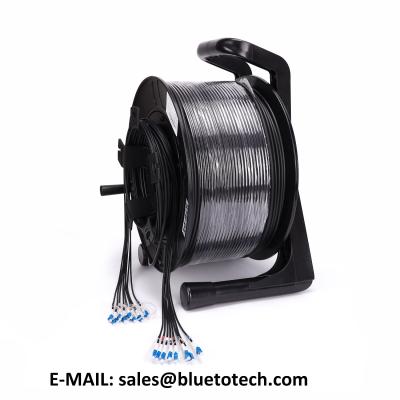 China Outdoor 8core Armored Fiber Optical Patch Cord LC to LC 6.0mm Single Model With Plastic Drum Optical Fiber Jumper 8fiber LC/UPC-LC/UPC Plastic Cable Reel for sale