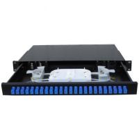China Fiber Optic Patch Panel Rack Mount , Optical Fiber Distribution Frame 24 Port for sale