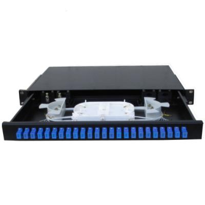 China Fiber Optic Patch Panel Rack Mount , Optical Fiber Distribution Frame 24 Port for sale