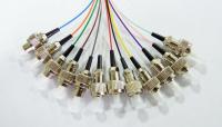 China 0.9mm Tight Buffer Fiber Optic Pigtail ST UPC Connector 12 Colors 12 Fibers for sale