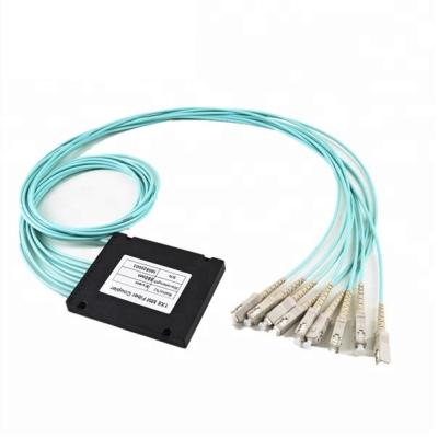 China 1*N FBT Fiber Optic Splitter / Fiber Optic Coupler 1x8 LC UPC Connectors With ABS Box for sale