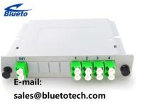 China LGX Cassette Fiber Optic Splitter FTTH Single Mode LC APC 1×4 1×8 PLC Splitter for sale