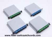 China LC APC LGX Box PLC Fiber Optic Cable Splitter 1x16 Green Color for sale