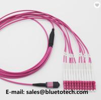 China Violet MTP To LC 12 Core OM4 Fiber Optic Patch Cord Multi Mode for sale