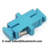 China Aqua Color SC OM3 Fiber Optic Adapters With Flange Multi Mode for sale