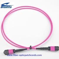 China Violet MPO MTP OM4 Fiber Optic Patch Cord 24 Core UPC Polish for sale
