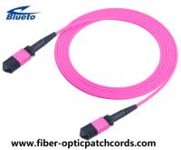 China Violet MPO MTP OM4 Fiber Optic Patch Cord 24 Core UPC Polish for sale