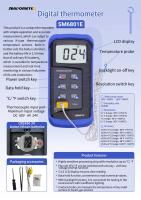 China Digital Thermometer with K-Type Thermocouple Sensors / Data-Hold Function Alarm Display Overload Sm6801e for sale