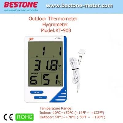 China Hygro-Thermometer Clock & Calendar with Indoor and Outdoor Temperature (KT-908) for sale