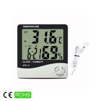 China HTC-2 Indoor Outdoor Hygro Thermometer with Temperature Display Memory Calendar Clock for sale