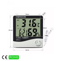 China HTC-2 Indoor Outdoor Hygro Thermometer with Temperature Display Memory Calendar Clock for sale