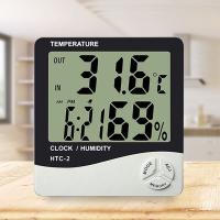 China HTC-2 Indoor Outdoor Hygro Thermometer with Temperature Display Memory Calendar Clock for sale