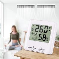 China Digital Indoor High Precision Temperature Sensor Hygrometer Thermometer with Time Display for sale