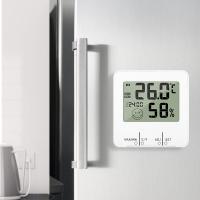 China Digital Indoor High Precision Temperature Sensor Hygrometer Thermometer with Time Display for sale