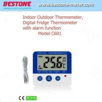 China Indoor Outdoor Thermometer, Digital Fridge Thermometer with Alarm Function C601 for sale