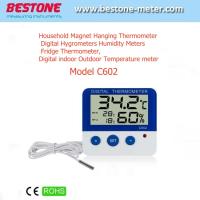 China Household Magnet Hanging Thermometer Digital Hygrometers Humidity Meters Fridge Thermometer, Digital Indoor-Outdoor Temperature Meter, Digitalthermo-Hygrometer for sale