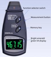China Sm6236 Plus Photoelectric Contact Digital Tachometer 2 in 1 Rpm Speed Tester for sale