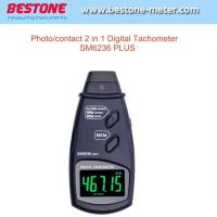 China Sm6236 Plus Photoelectric Contact Digital Tachometer 2 in 1 Rpm Speed Tester for sale