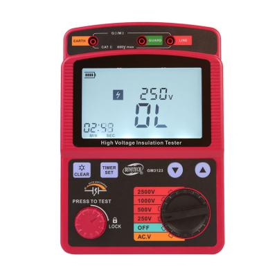 China GM3123,GM3125 Voltage Insulation Tester Digital Ohm Meter 2500V 5000V with 12V DC Adapter for sale
