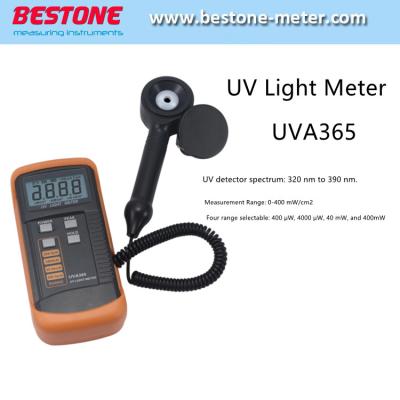 China UVA365 UV Light Meter and UV Radiometer with 320 nm – 390 nm Spectrum and Four Range Selectable for sale