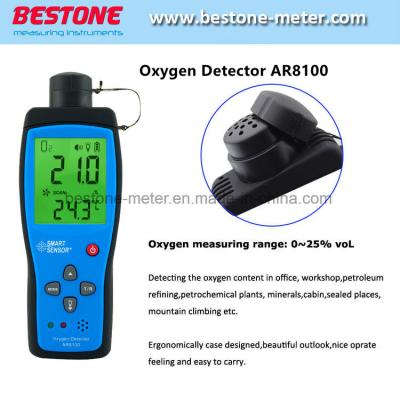 China Ar8100 Handheld Precision Oxygen Detectors O2 Meter Tester, Air Oxygen Measurement Device for sale